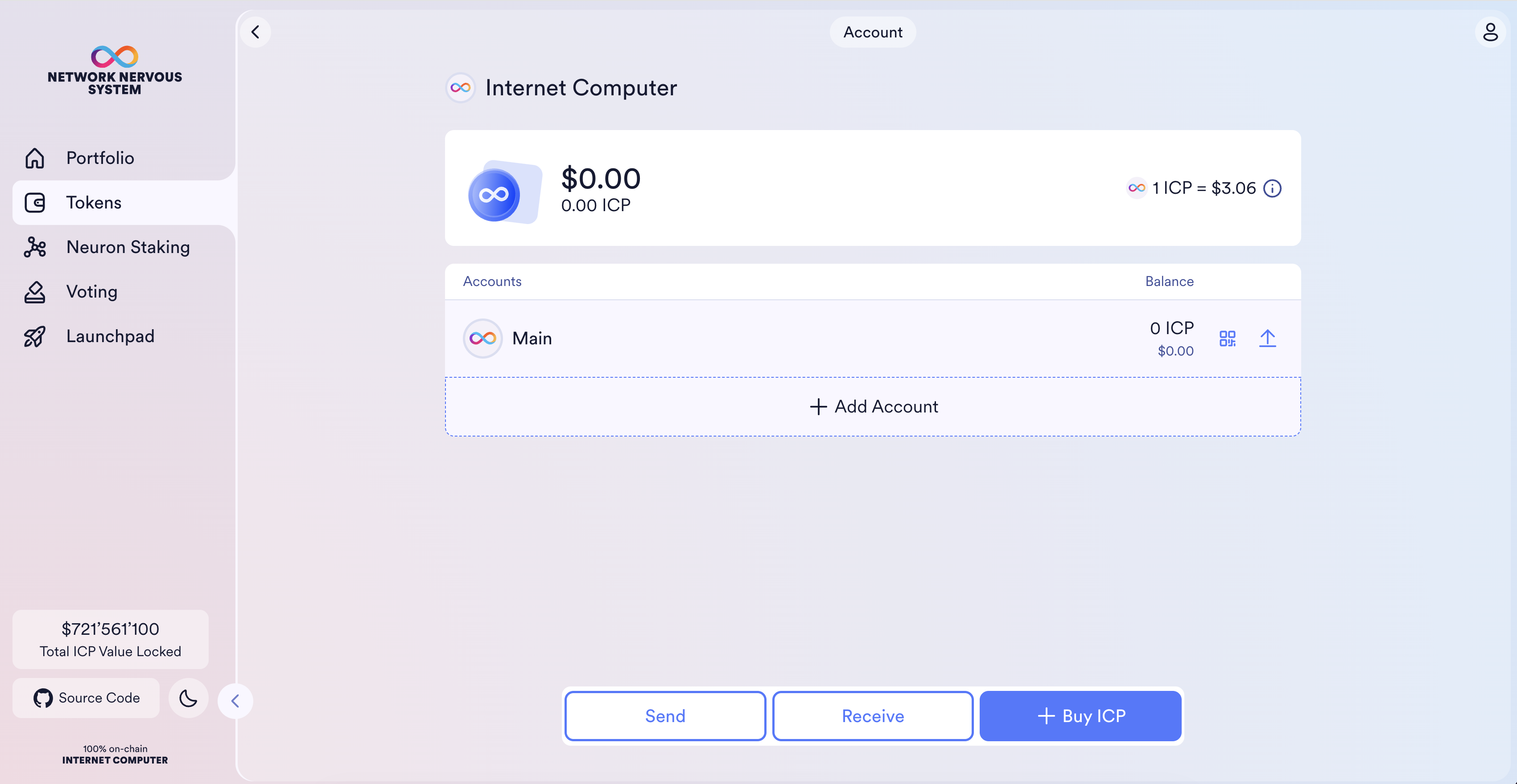 How can I add an ICP (sub-)account? – Internet Computer